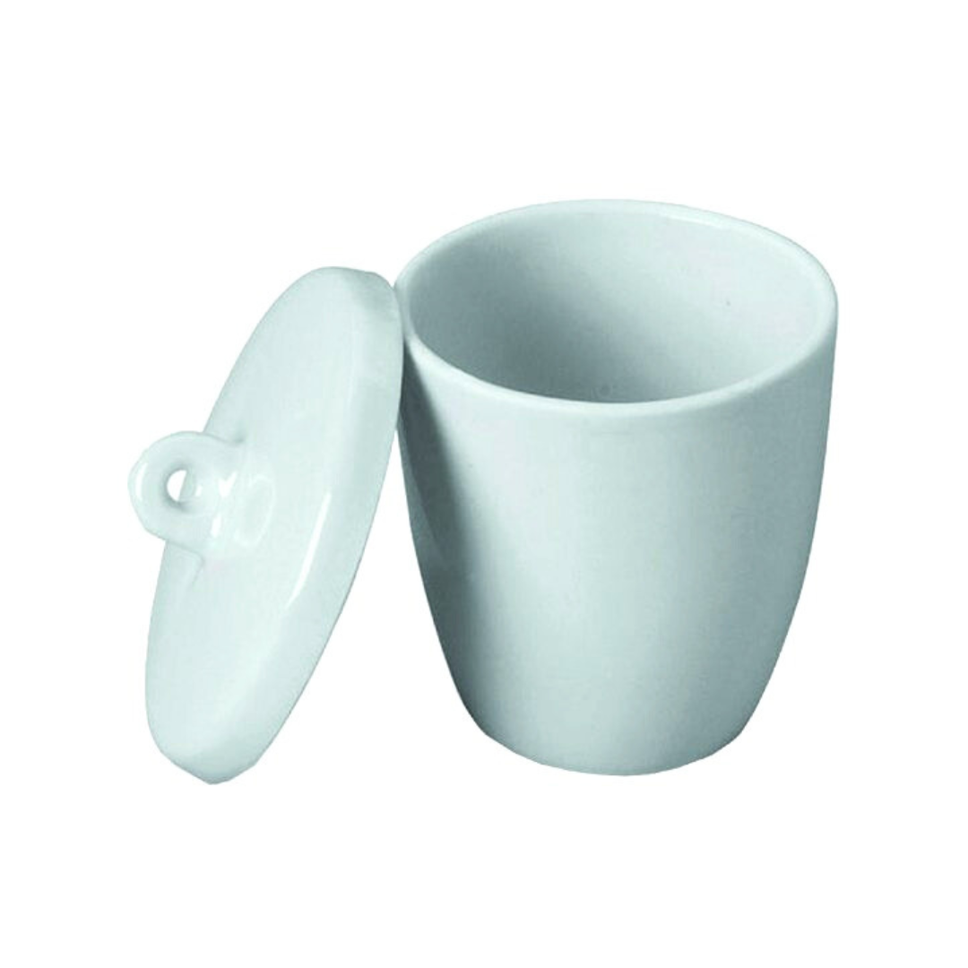 Crisol, porcelana, forma mediana, con tapa. Labscient | OneLab