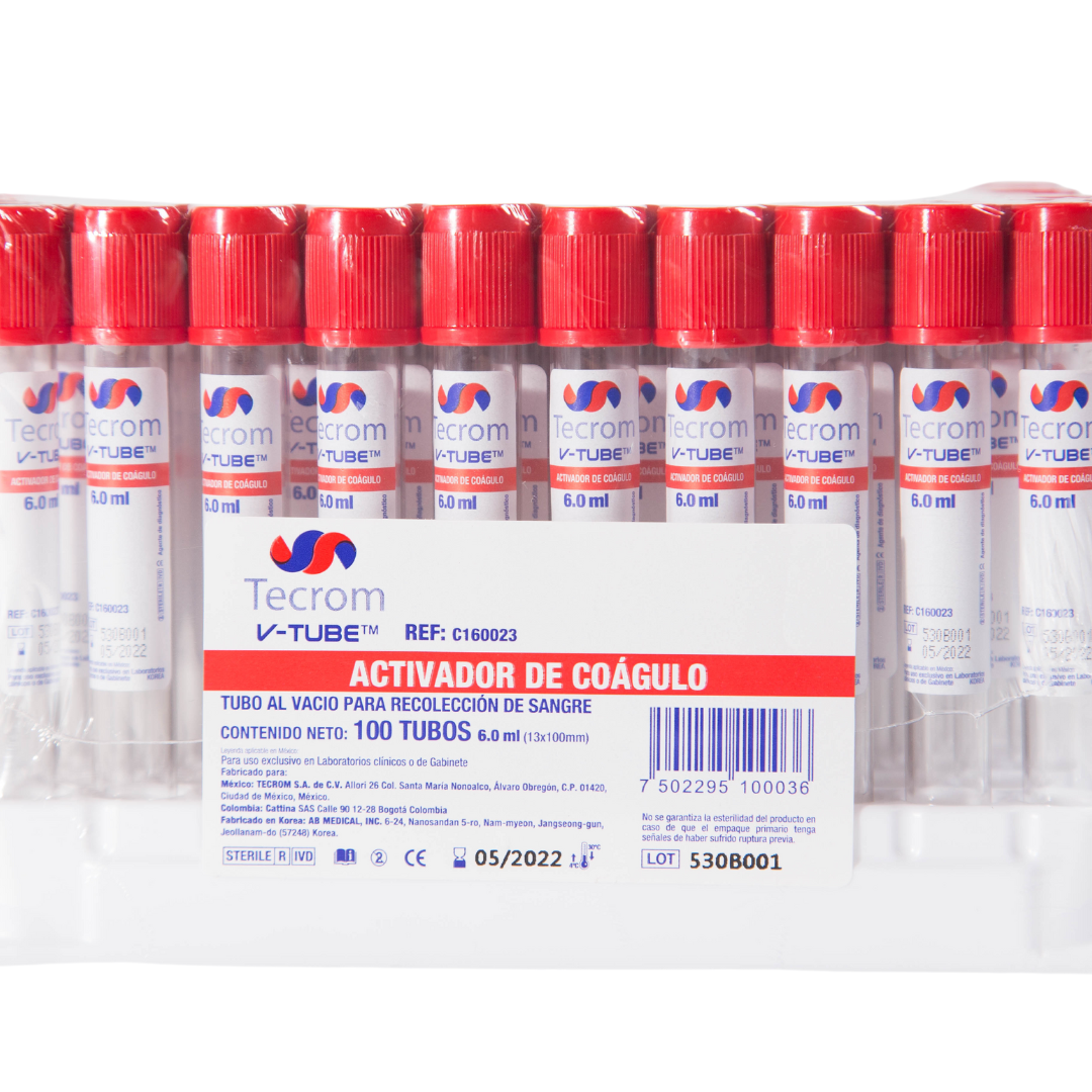 Tubo v-tube™ tapa roja, con activador de coagulación, x 1200 uds ...